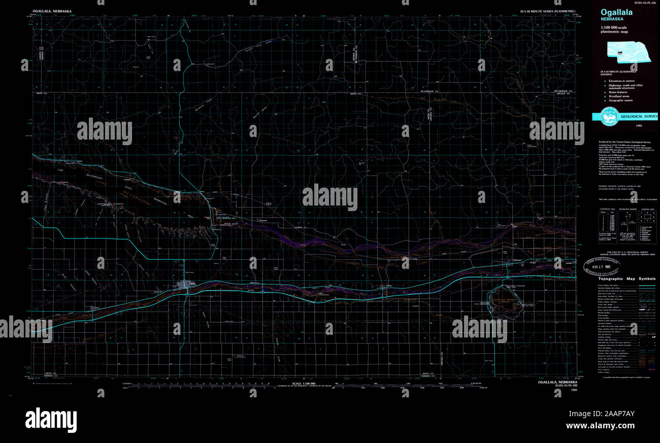 Map of ogallala nebraska hi-res stock photography and images - Alamy