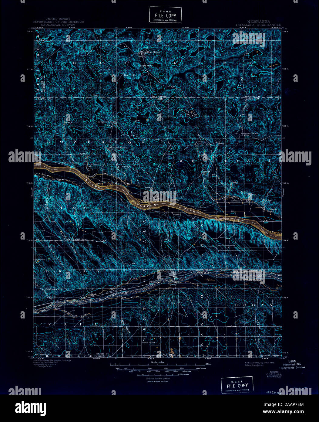 Map of ogallala nebraska hi-res stock photography and images - Alamy