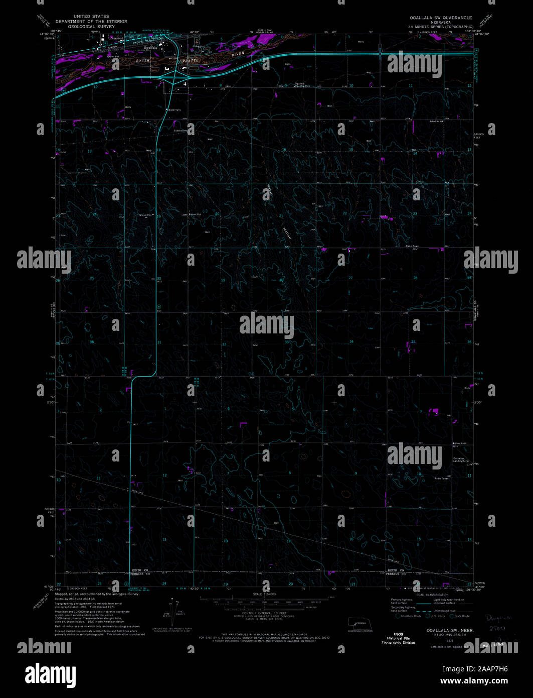 Map of ogallala nebraska hi-res stock photography and images - Alamy