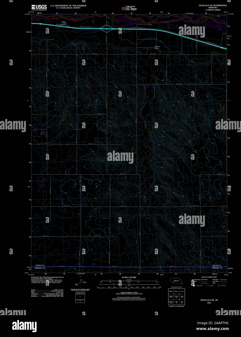 Map of ogallala nebraska hi-res stock photography and images - Alamy