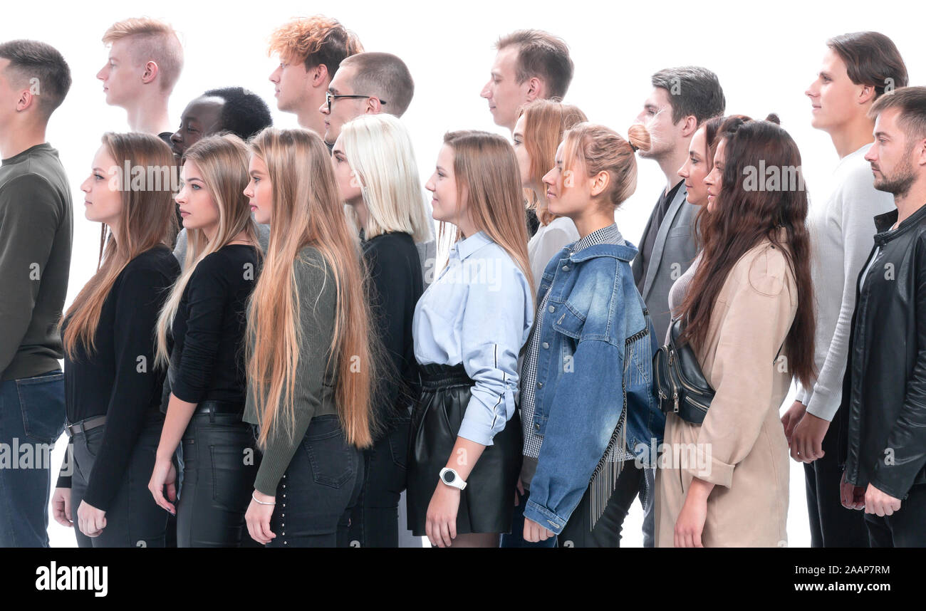 group of young people standing behind each other Stock Photo - Alamy