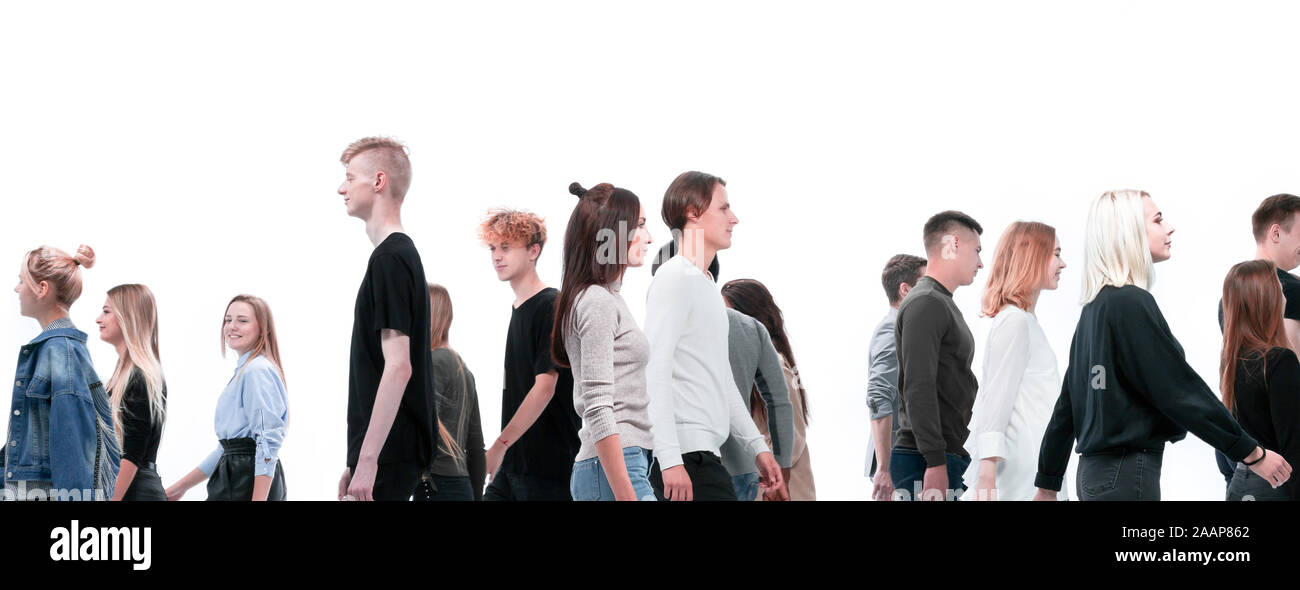 casual young people walking in different directions Stock Photo - Alamy