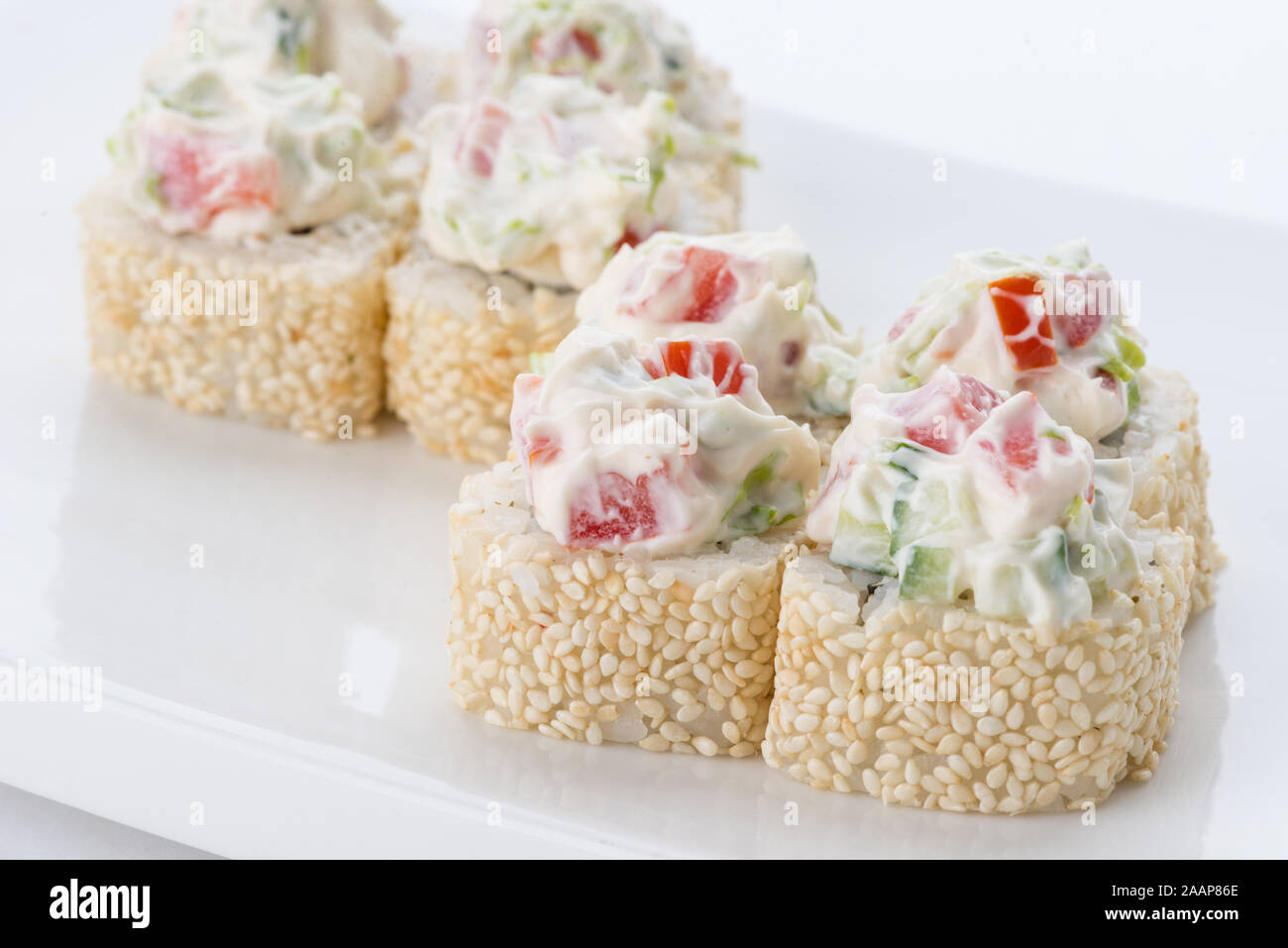 Japanese food restaurant, sushi maki gunkan roll plate or platter set ...