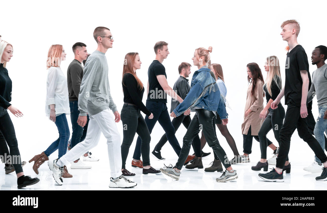 casual young people walking in different directions Stock Photo - Alamy