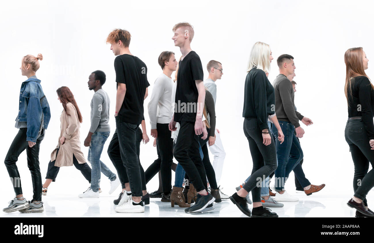 diverse young people walking in different directions Stock Photo - Alamy