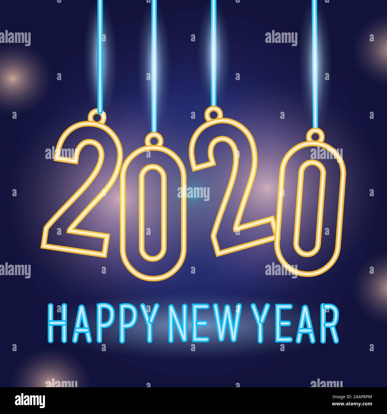 2020 numbers neon lights hi-res stock photography and images - Alamy
