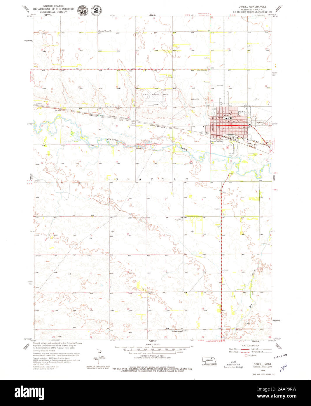 Map of oneill nebraska hi-res stock photography and images - Alamy