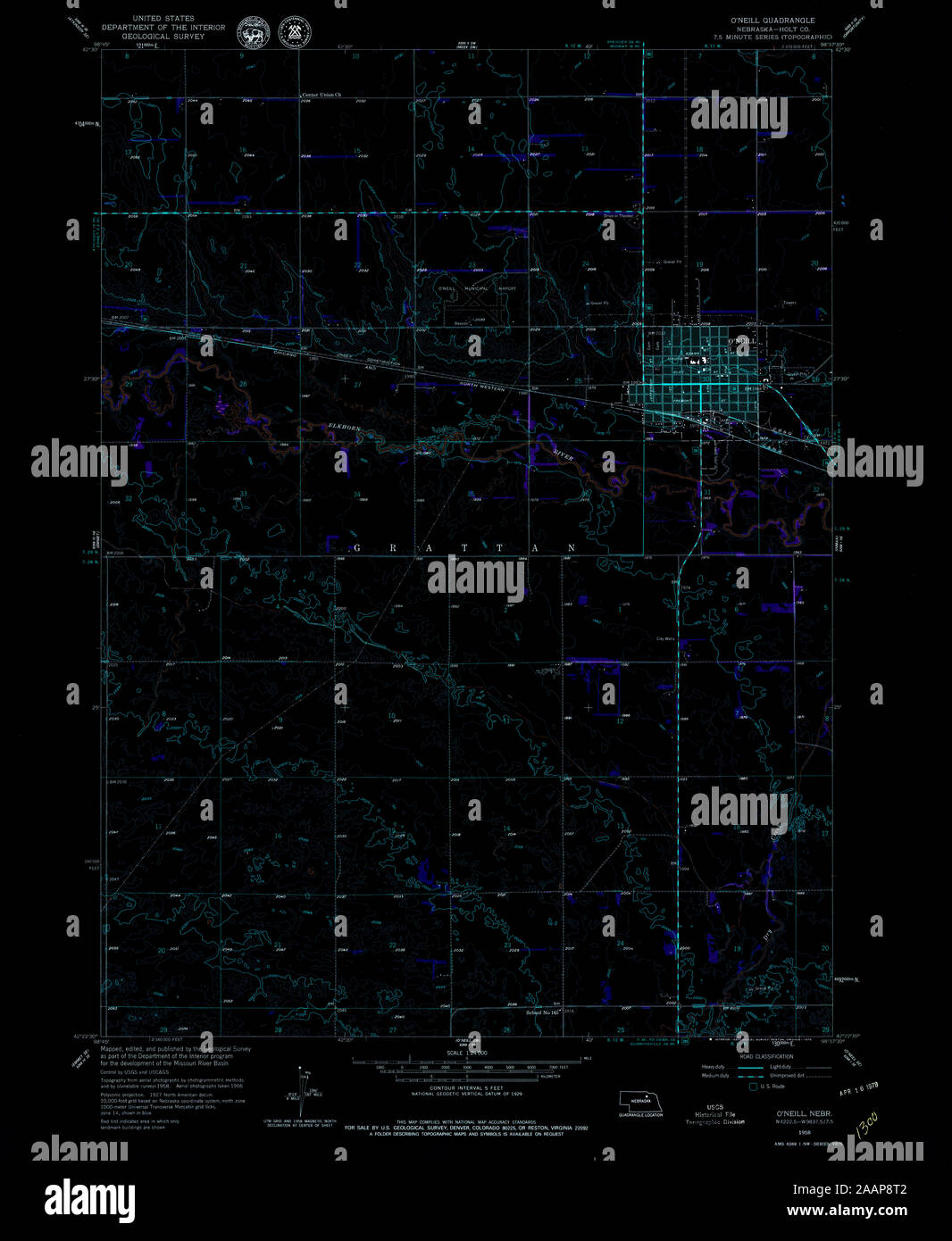 Map of oneill nebraska hi-res stock photography and images - Alamy