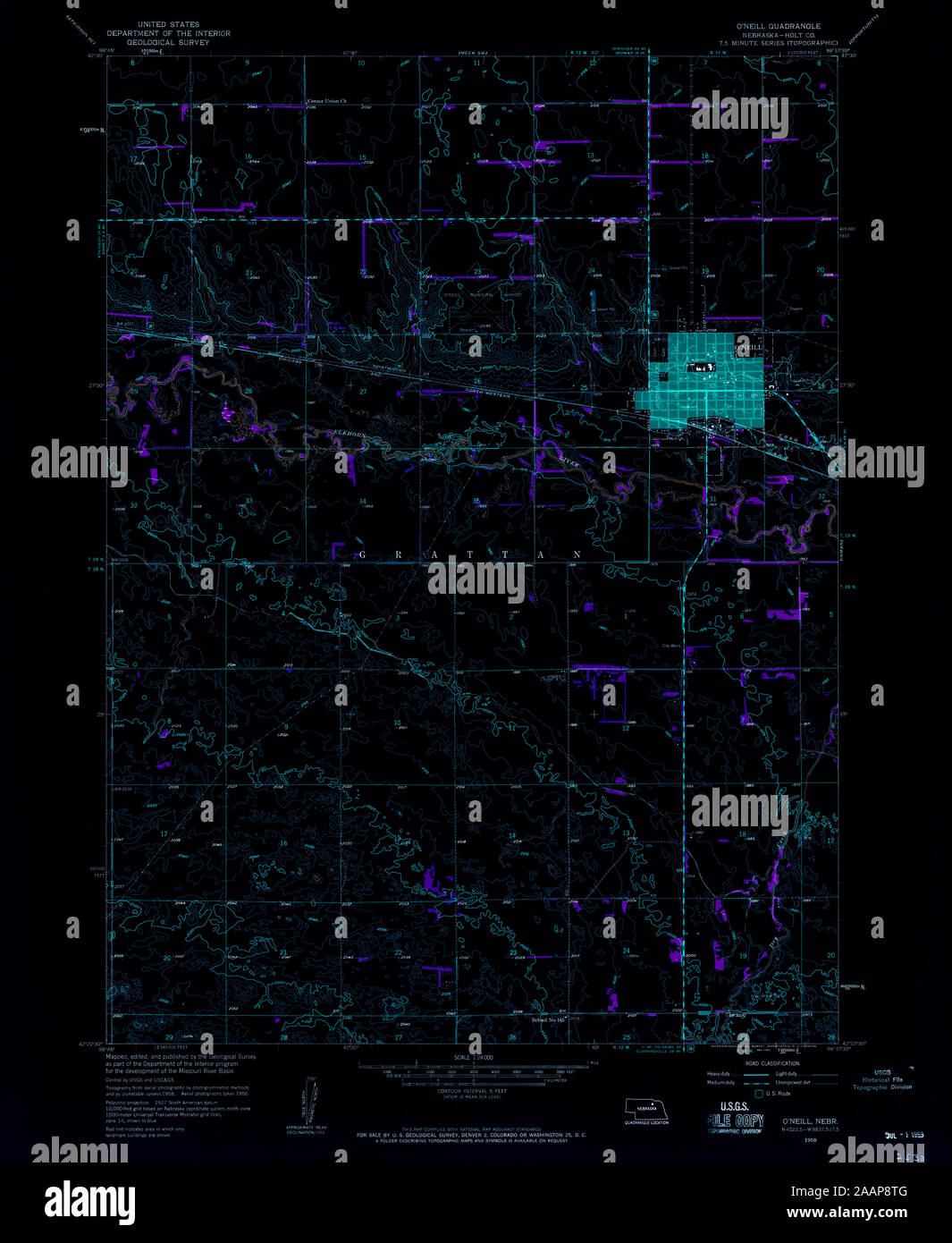 Map of oneill nebraska hi-res stock photography and images - Alamy
