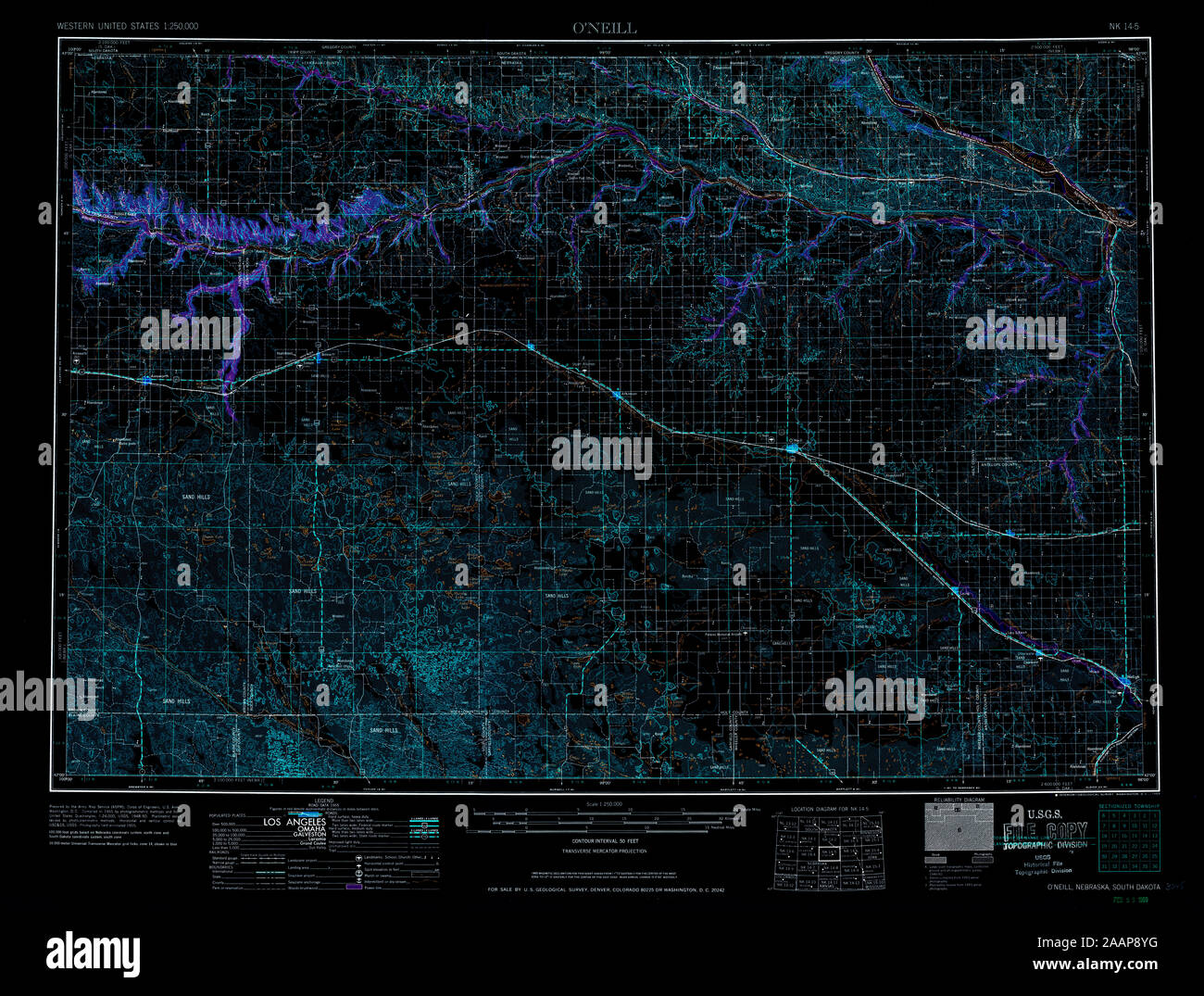 Map of oneill nebraska hi-res stock photography and images - Alamy