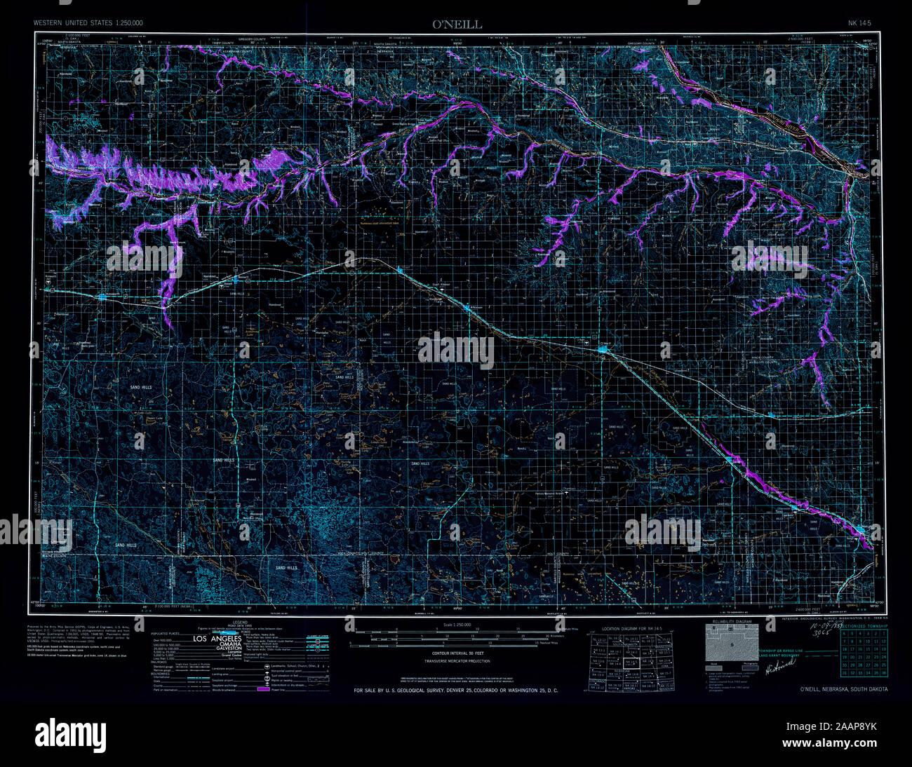 Map of oneill nebraska hi-res stock photography and images - Alamy