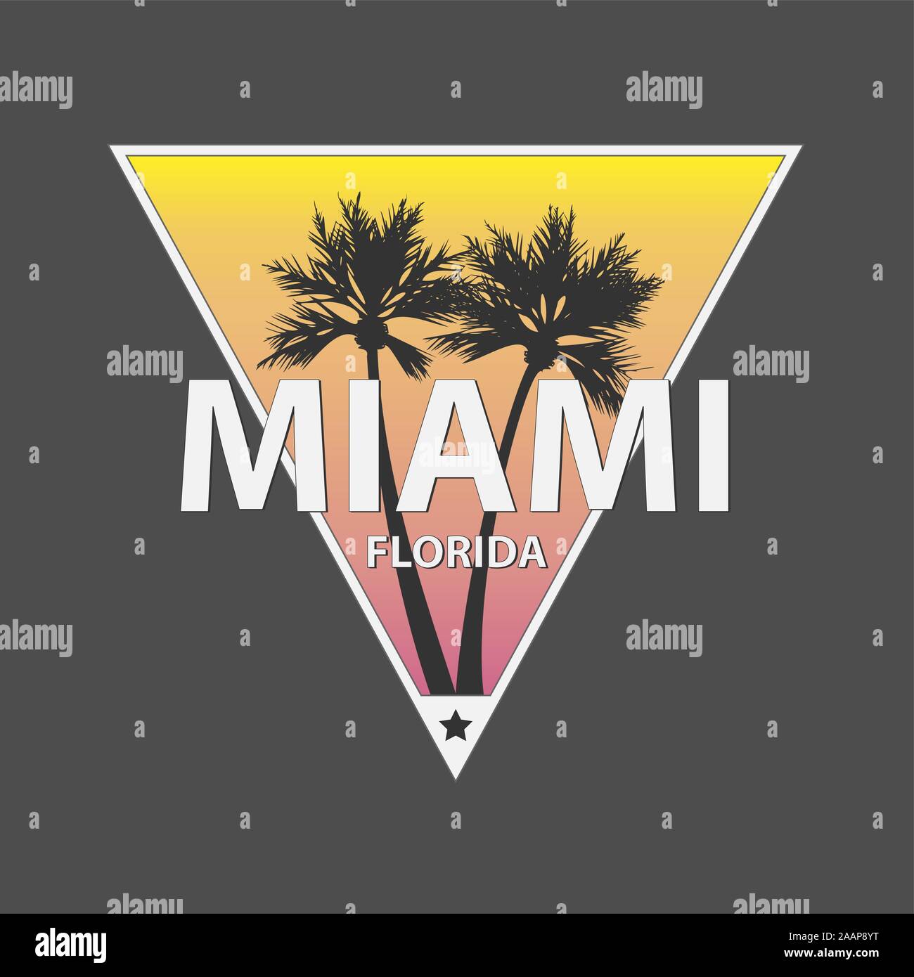 Miami florida vector illustration concept in vintage retro graphic ...