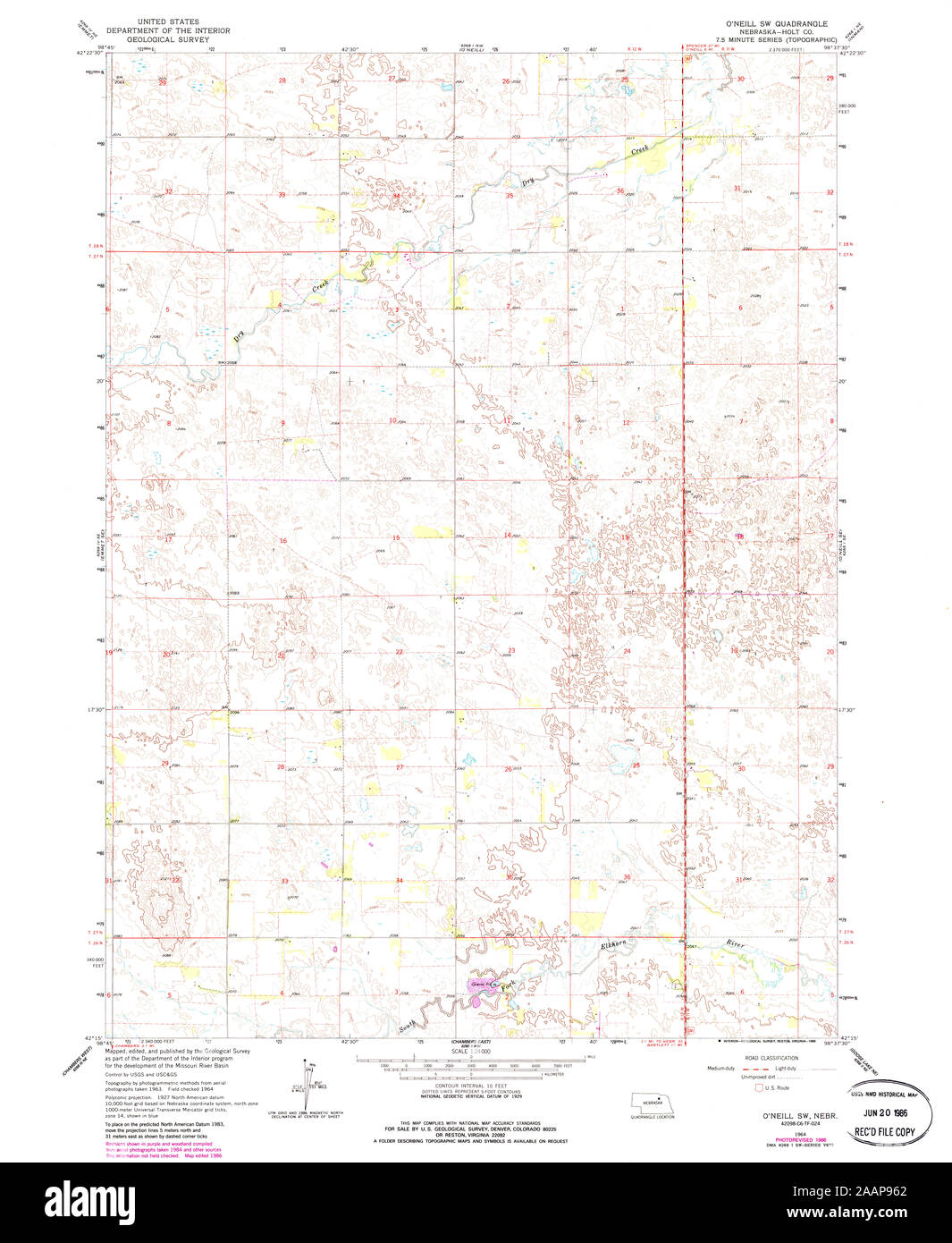 Map of oneill nebraska hi-res stock photography and images - Alamy