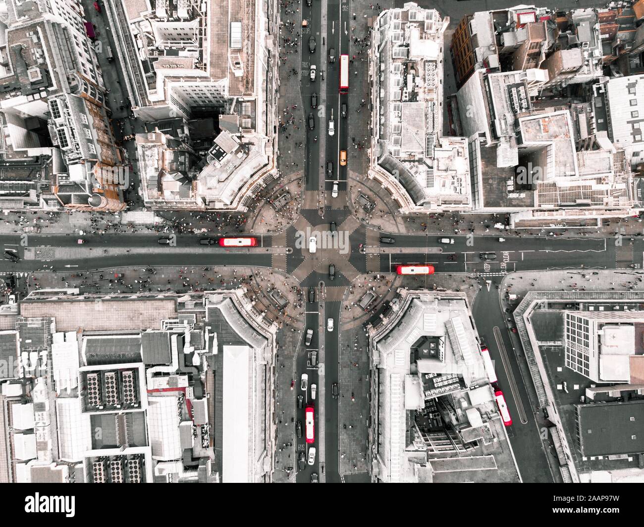 Aerial shot of oxford circus Stock Photo - Alamy