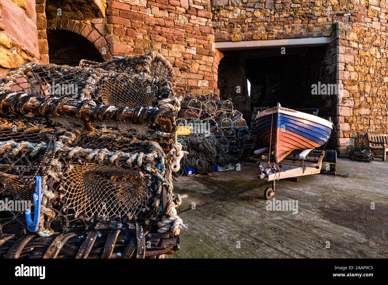 Dusk at Beadnell Stock Photo - Alamy