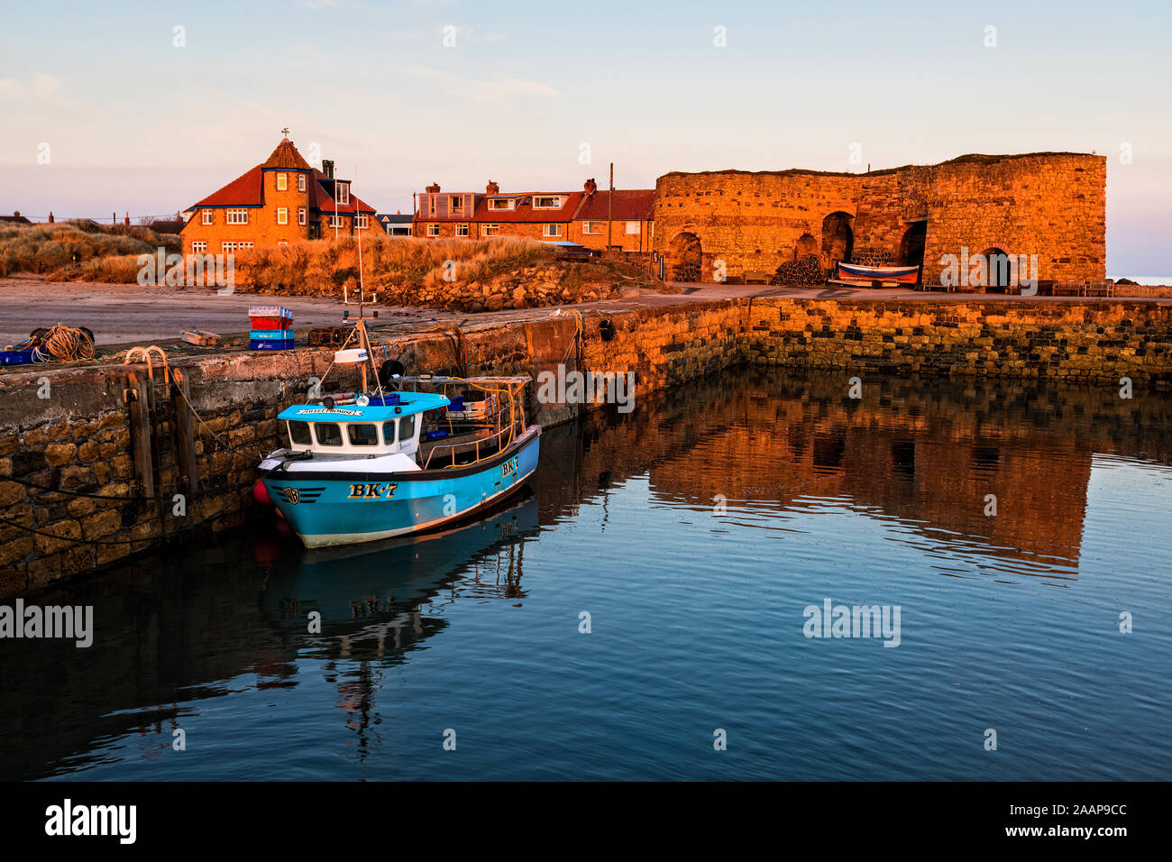 Dusk at Beadnell Stock Photo - Alamy