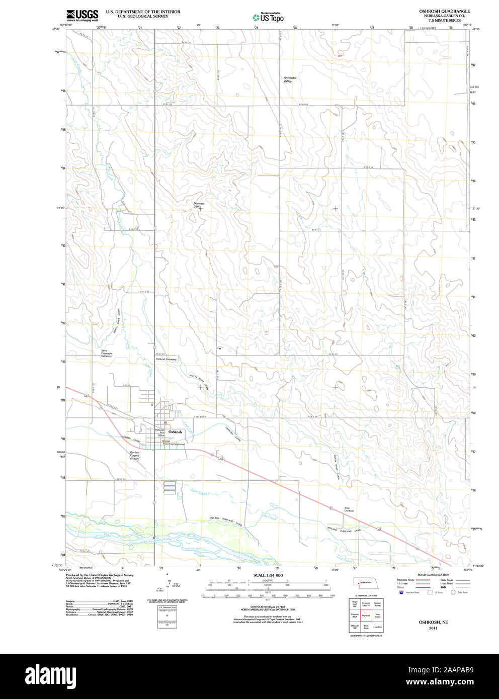 Map of oshkosh nebraska hi-res stock photography and images - Alamy