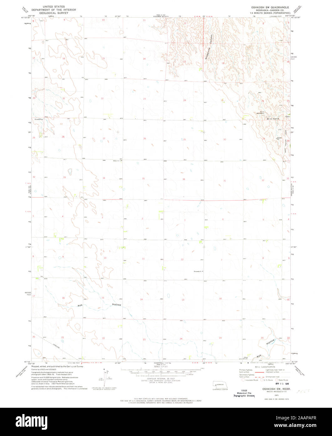 Map of oshkosh nebraska hi-res stock photography and images - Alamy