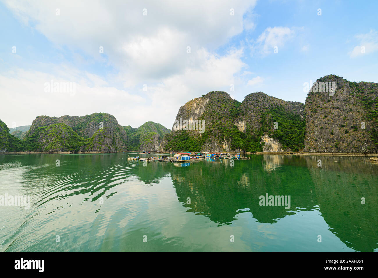 Ha Long Bay unique limestone rock islands and karst formation peaks in ...