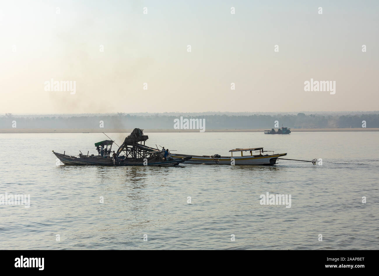 Floating dredge for the extraction of gold and precious stones ...