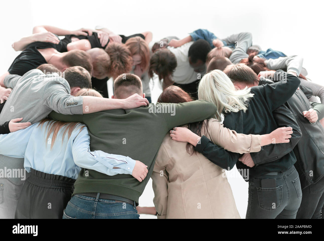 group of young like-minded people standing in a circle Stock Photo - Alamy