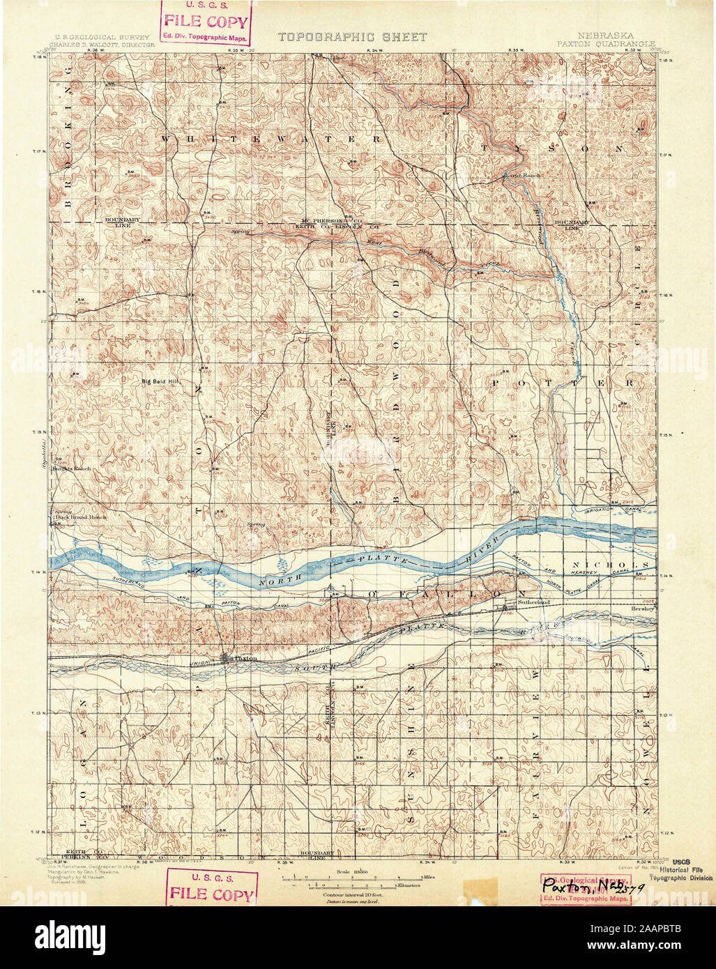 Map of paxton nebraska hi-res stock photography and images - Alamy