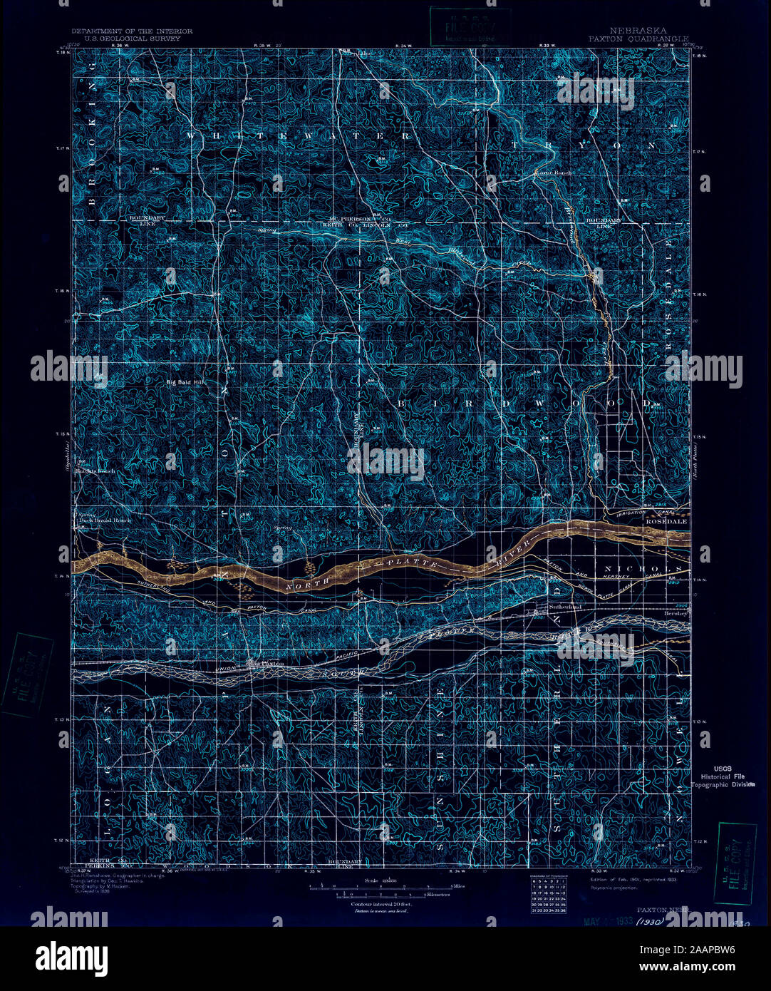 Paxton nebraska map hi-res stock photography and images - Alamy