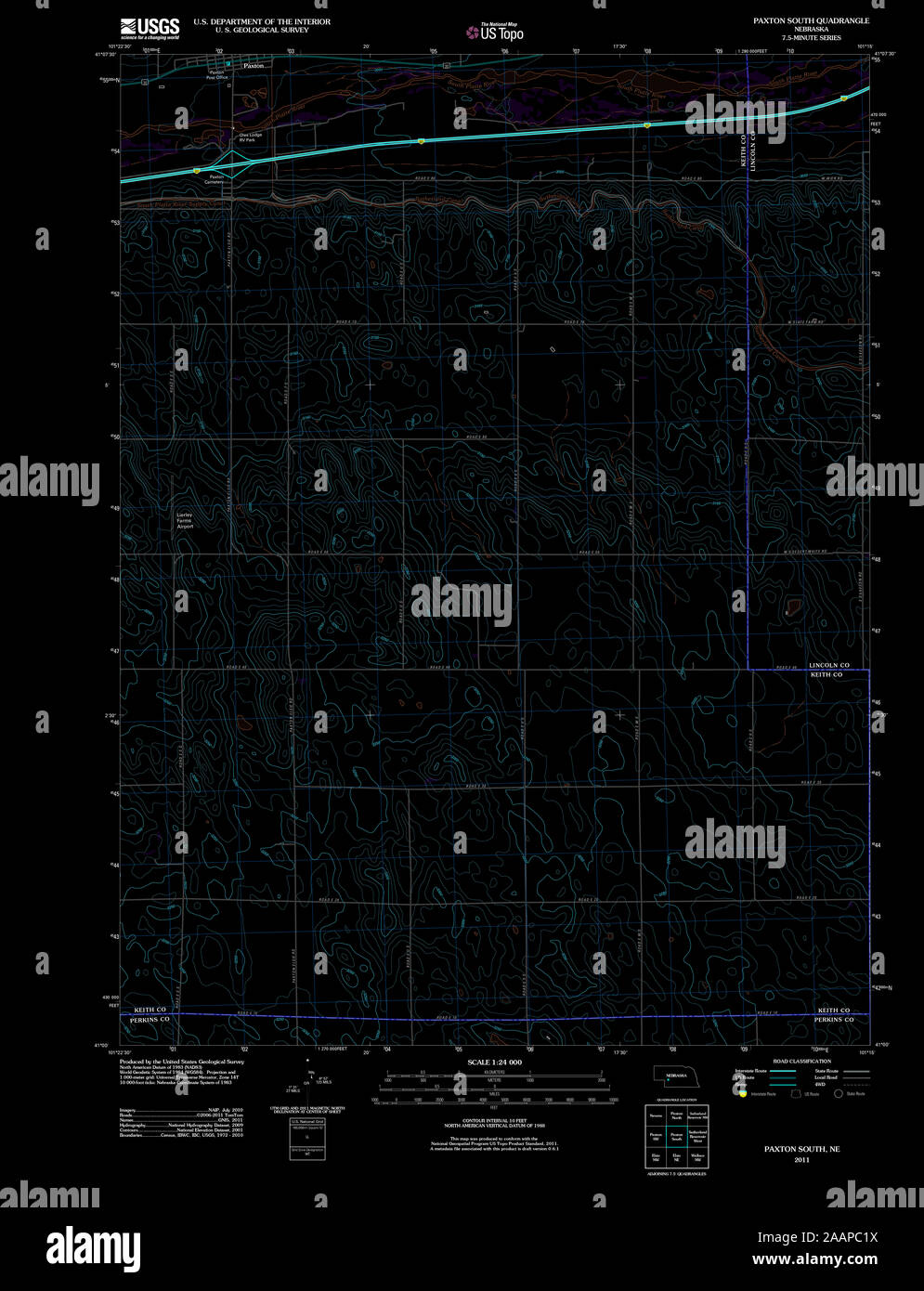 Paxton nebraska map hi-res stock photography and images - Alamy