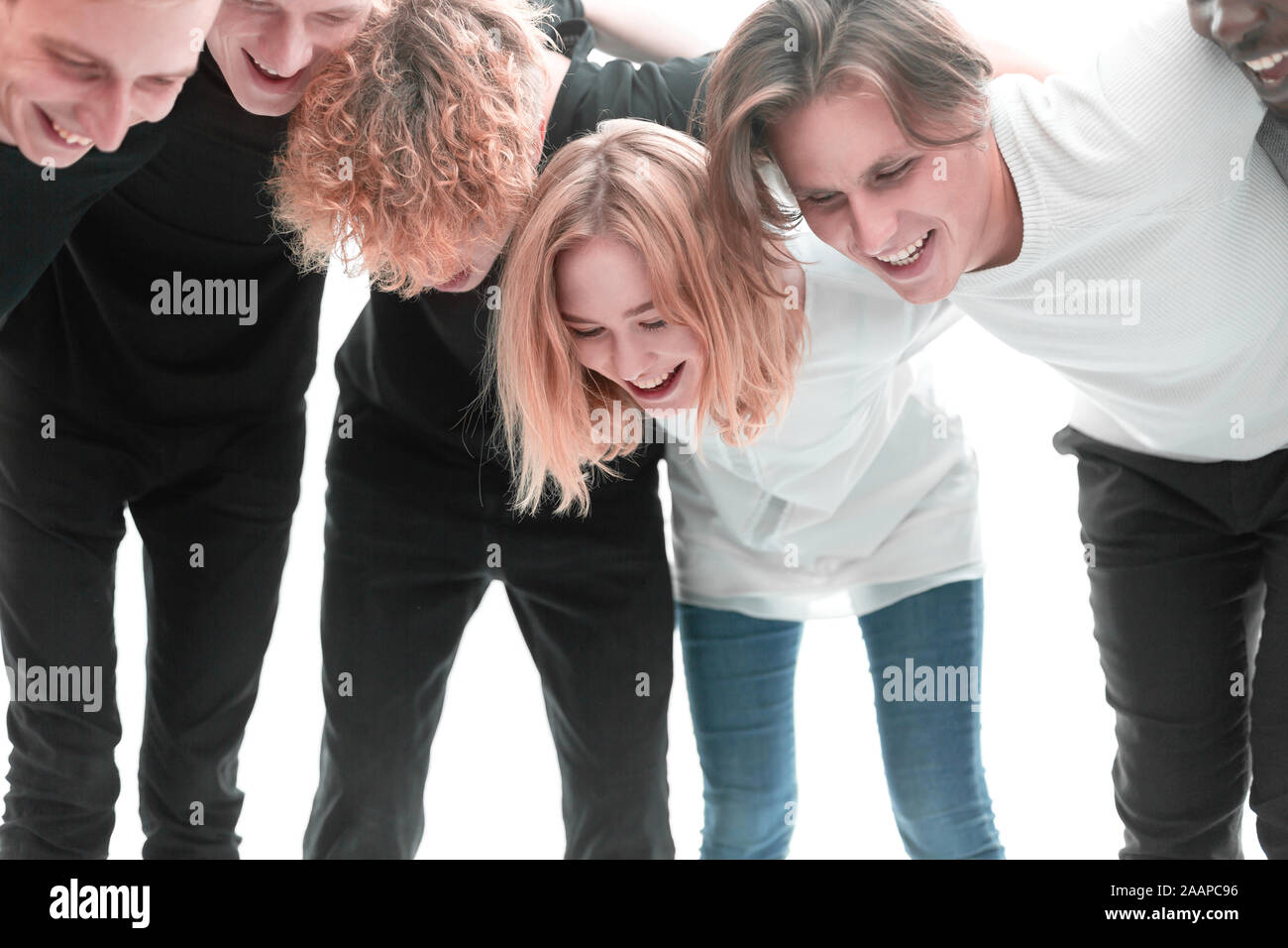group of cheerful young people standing together Stock Photo - Alamy