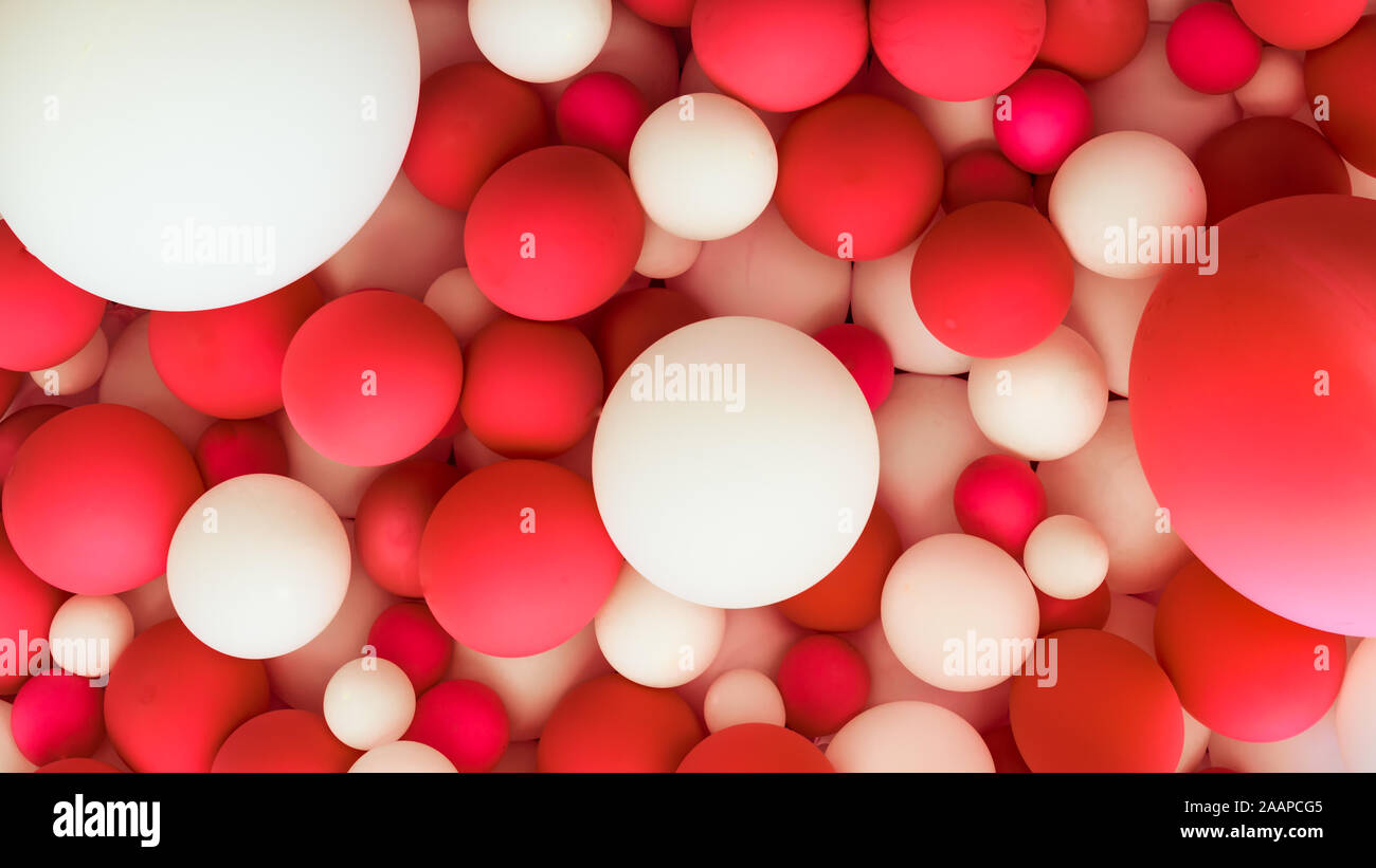 texture, wall of red, pink and white balloons, background of balloons ...