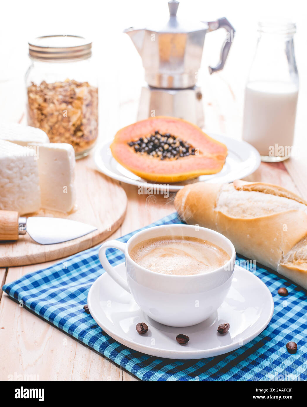 Traditional breakfast with espresso Stock Photo - Alamy