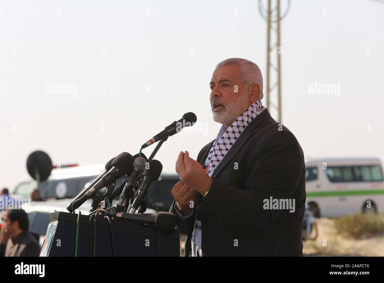 Head of the Political Bureau of Hamas Ismail Haniyeh attends a ...