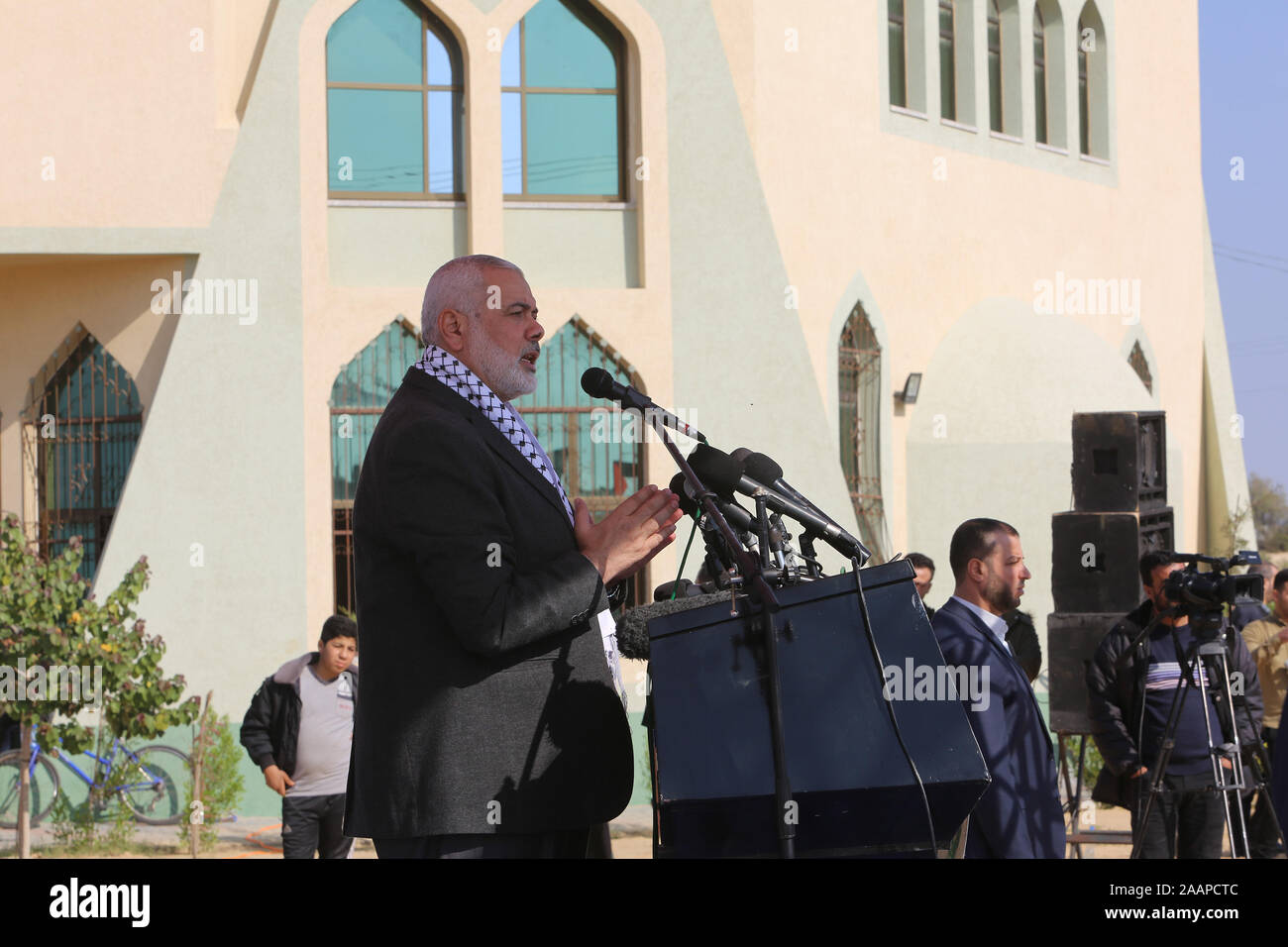 Head of the Political Bureau of Hamas Ismail Haniyeh attends a ...