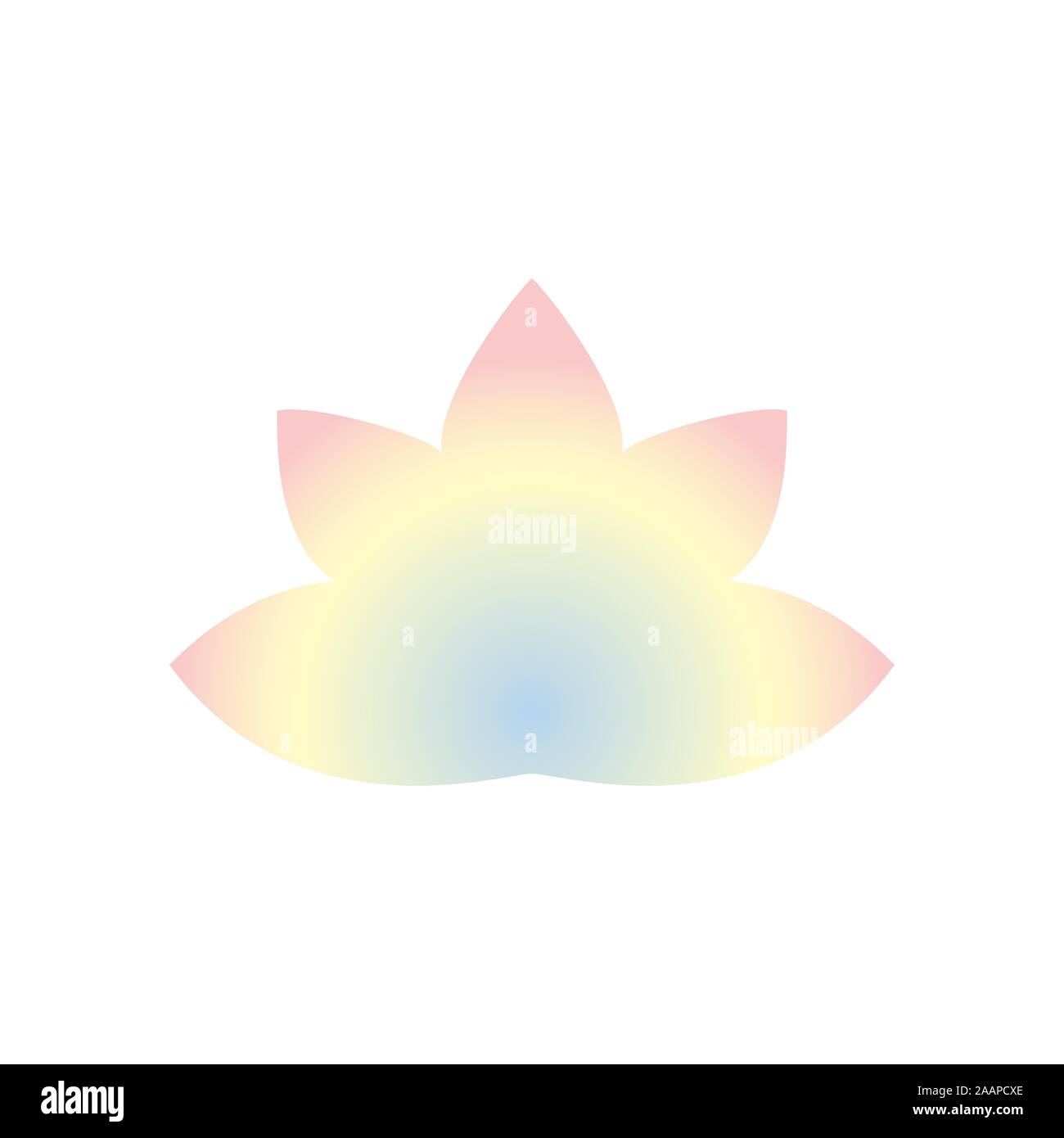 Vector illustration of lotus flower rainbow gradient silhouette Stock ...