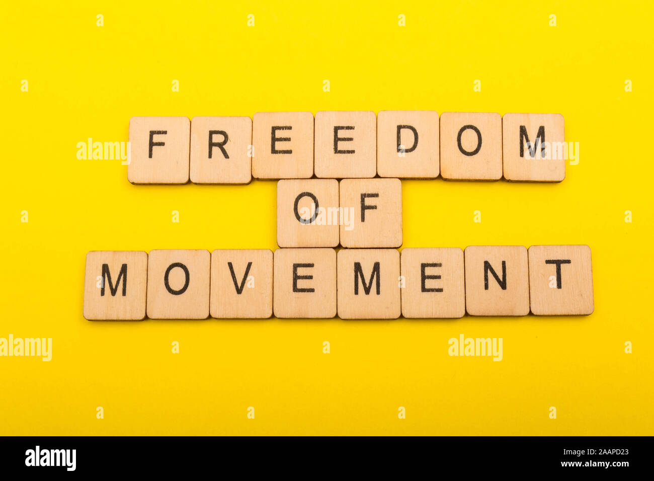 European union concept showing a sign reading Freedom of Movement Stock ...