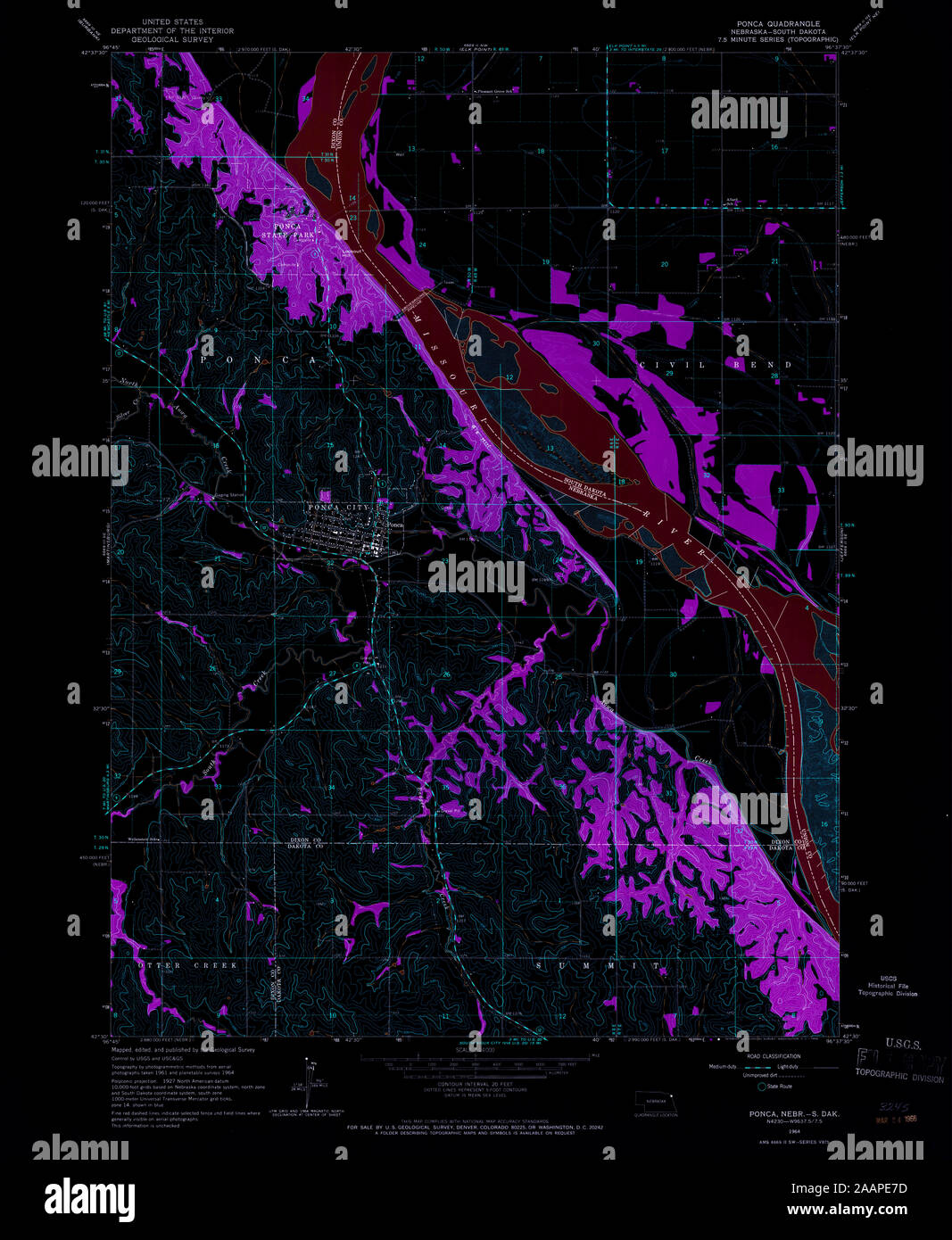 Ponca nebraska map hi-res stock photography and images - Alamy