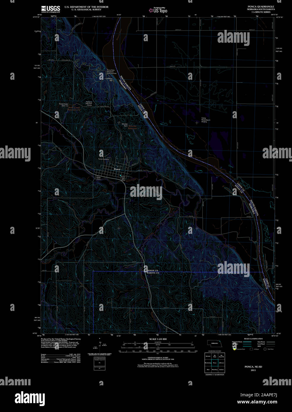 Ponca nebraska map hi-res stock photography and images - Alamy