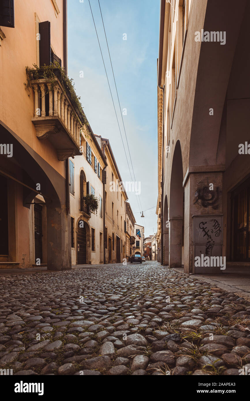 Old city center street view in Padua Italy Stock Photo - Alamy