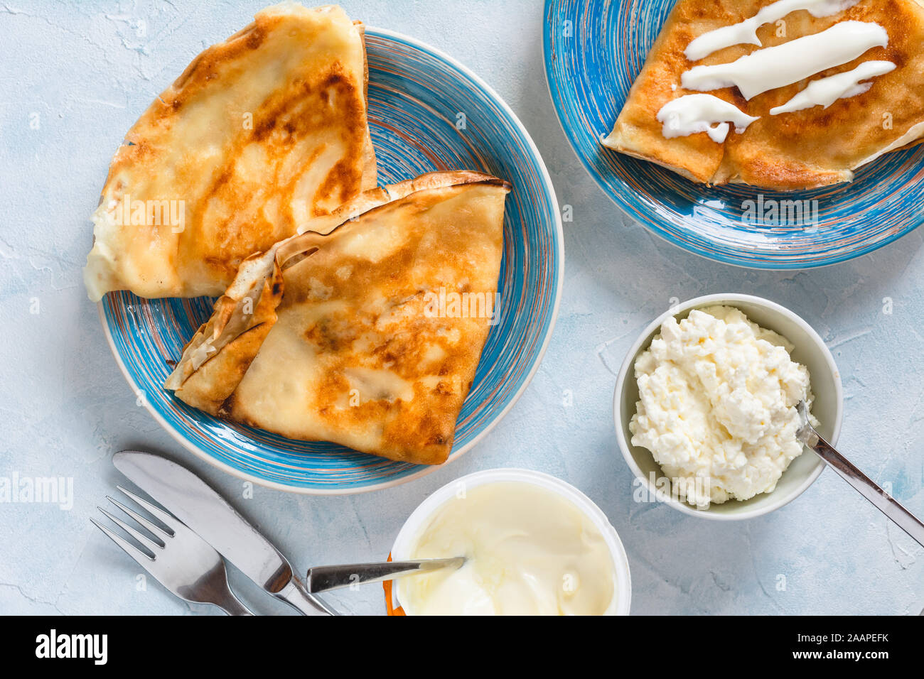 Breakfast sweet crepes cheese hi-res stock photography and images - Alamy