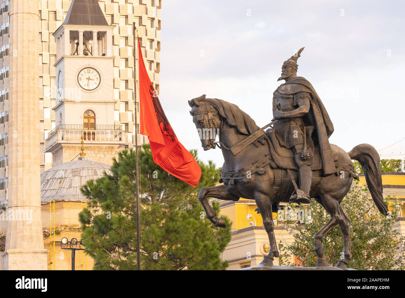 Skanderbeg square and monument in tirana hi-res stock photography and ...