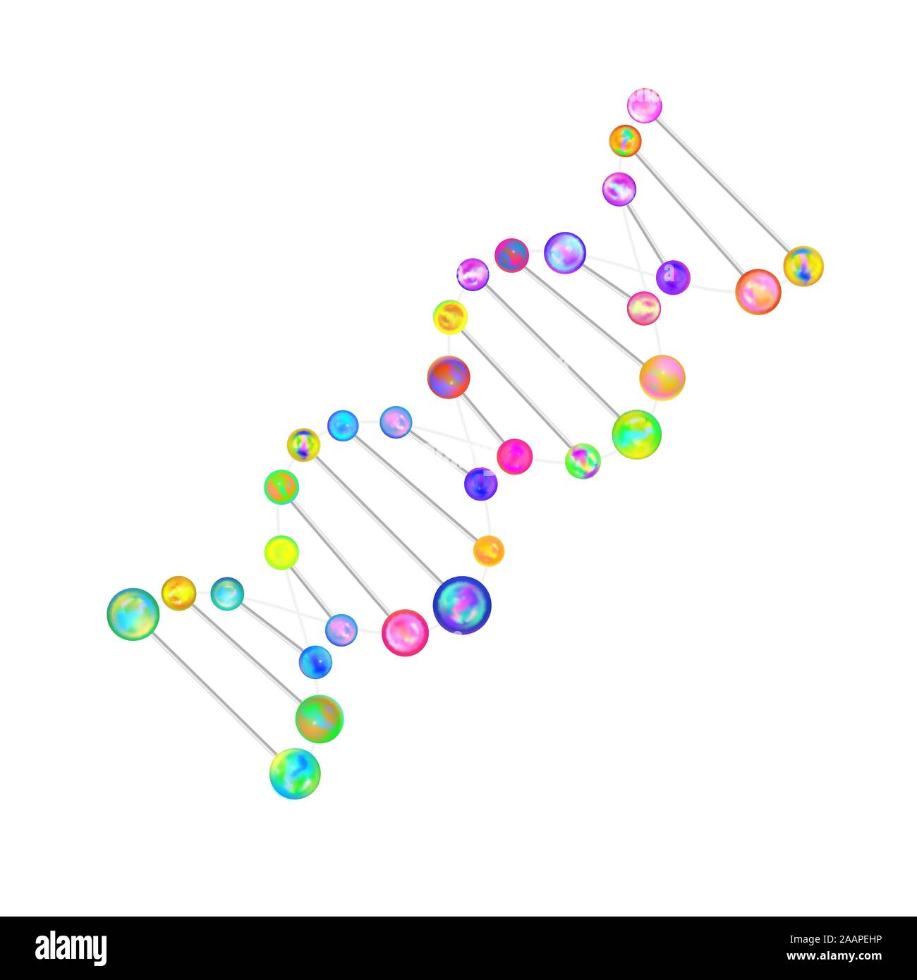 Colorful detailed DNA, genetic sign isolated on white Stock Vector ...
