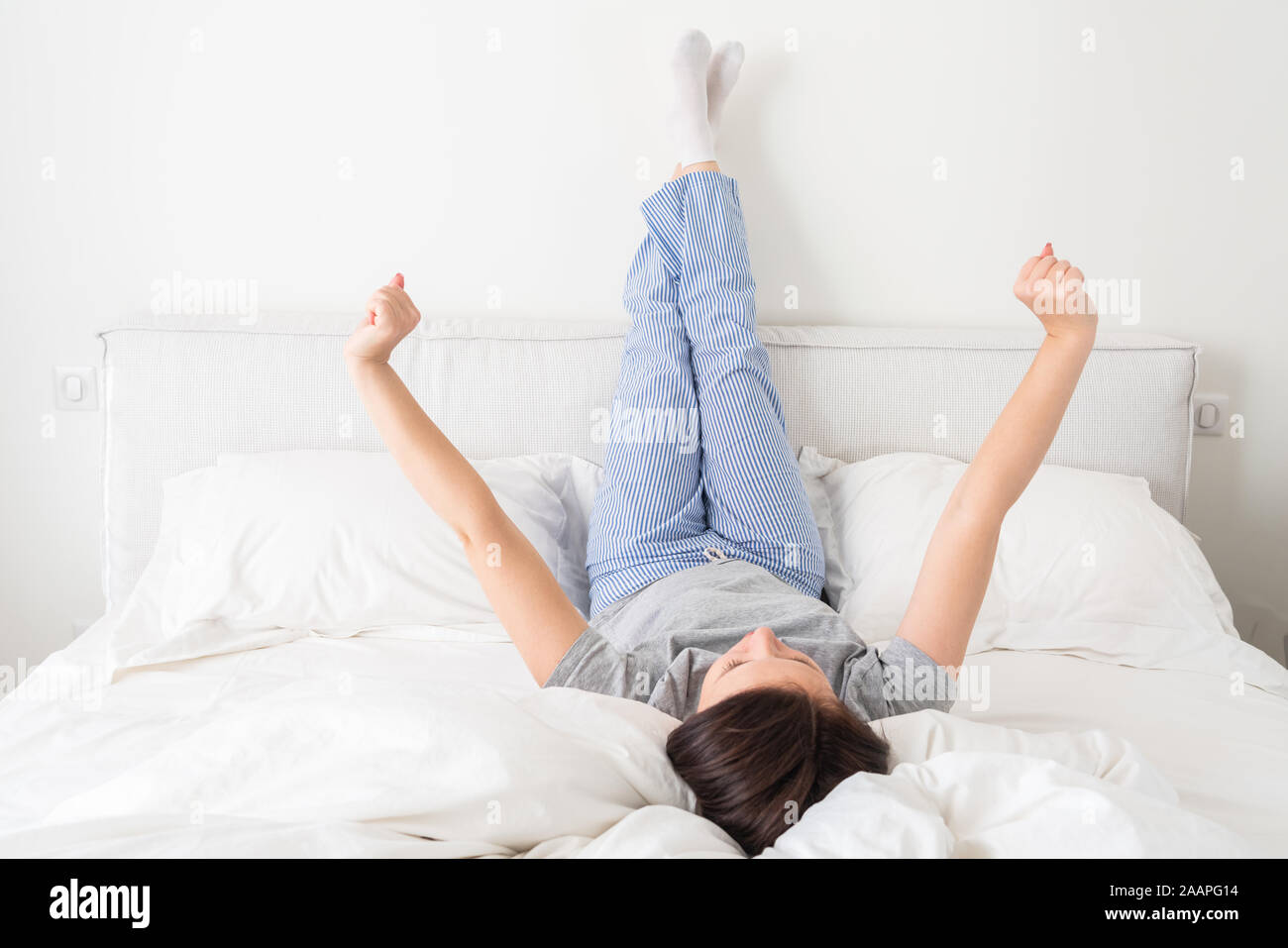 Arms Resting On Legs High Resolution Stock Photography and Images - Alamy