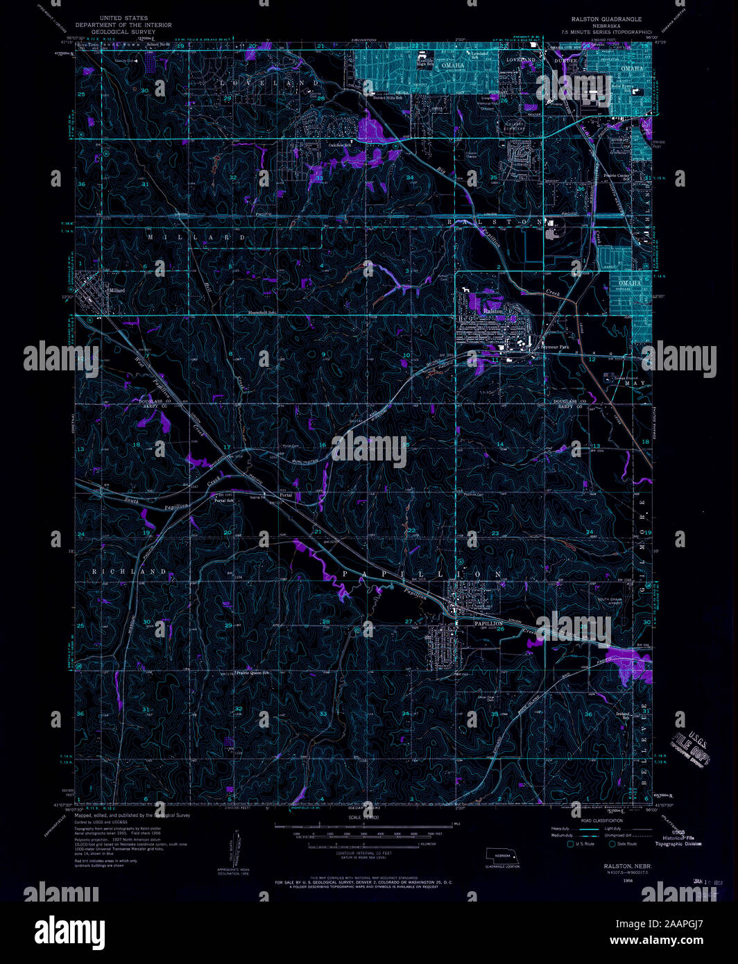 Map of ralston hi-res stock photography and images - Alamy