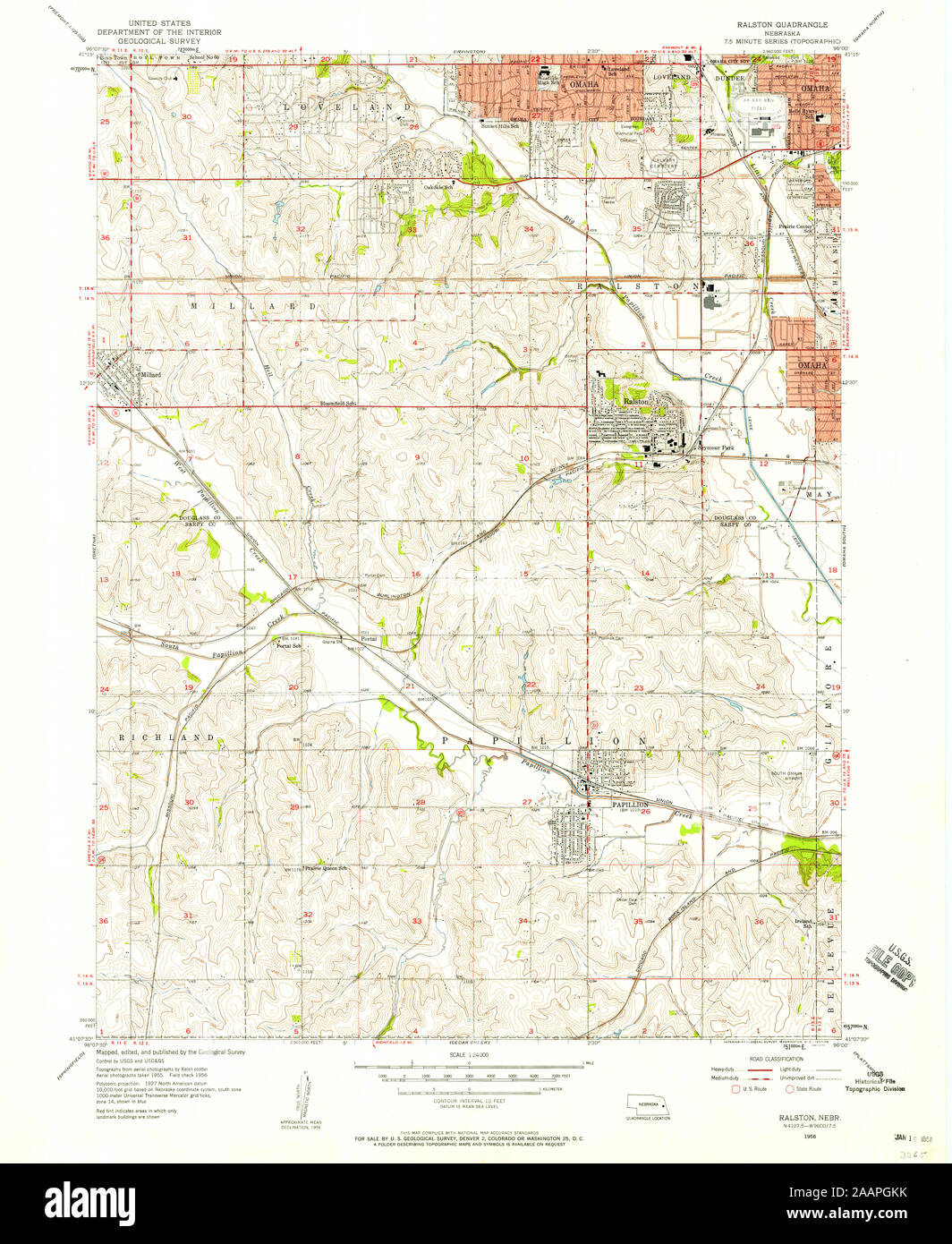 Map of ralston hi-res stock photography and images - Alamy