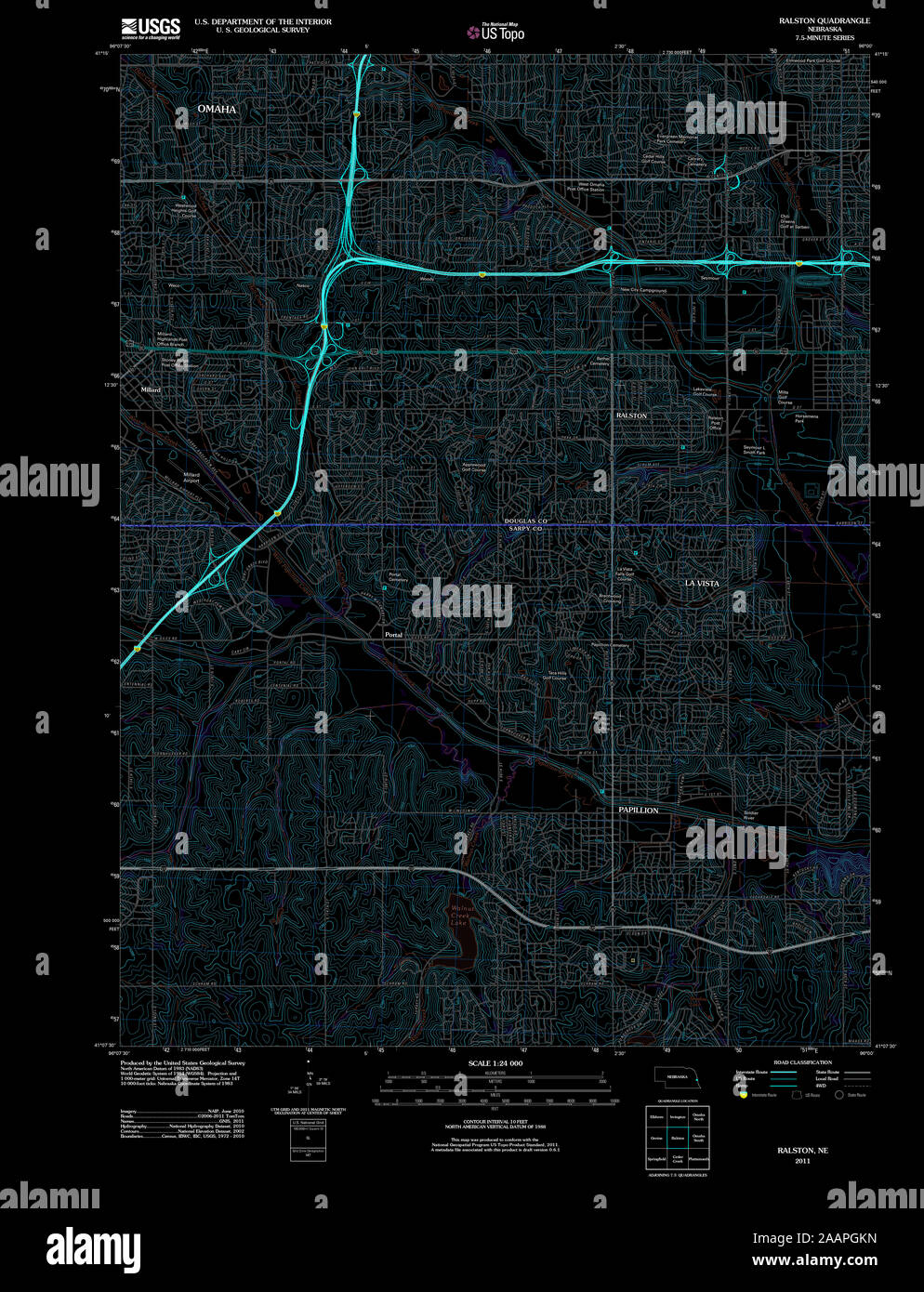 Map of ralston hi-res stock photography and images - Alamy