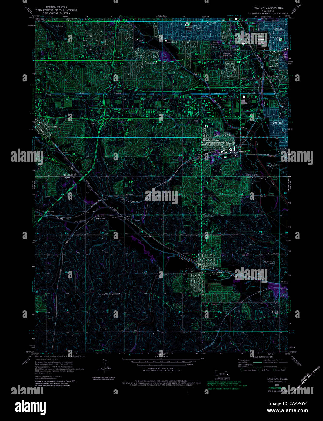 Map of ralston hi-res stock photography and images - Alamy