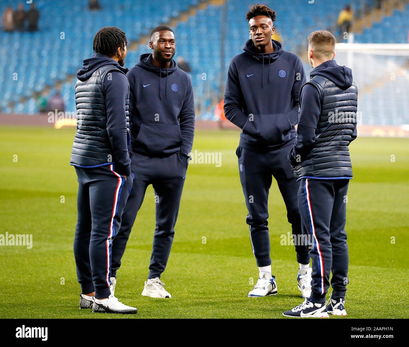 Chelsea's Reece James (left), Kurt Zouma, Tammy Abraham and Mason Mount ...