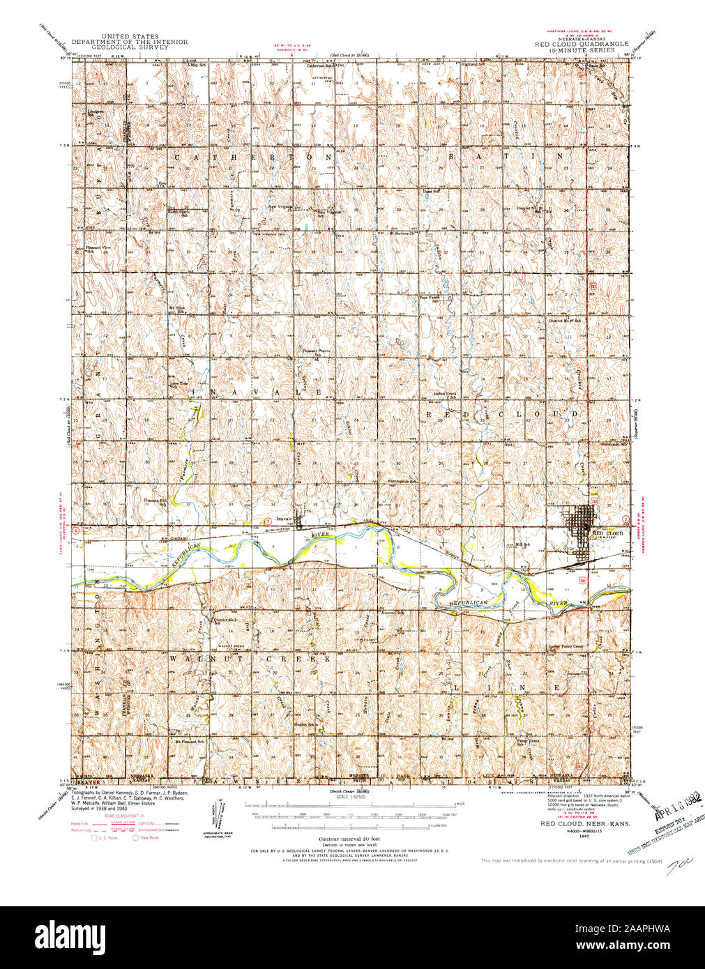 Red cloud nebraska map hi-res stock photography and images - Alamy