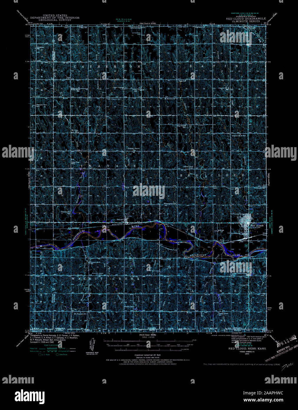 Red cloud nebraska map hi-res stock photography and images - Alamy