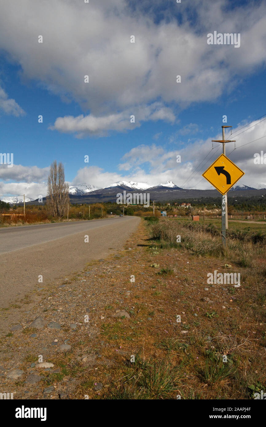 Sharp turn sign hi-res stock photography and images - Alamy